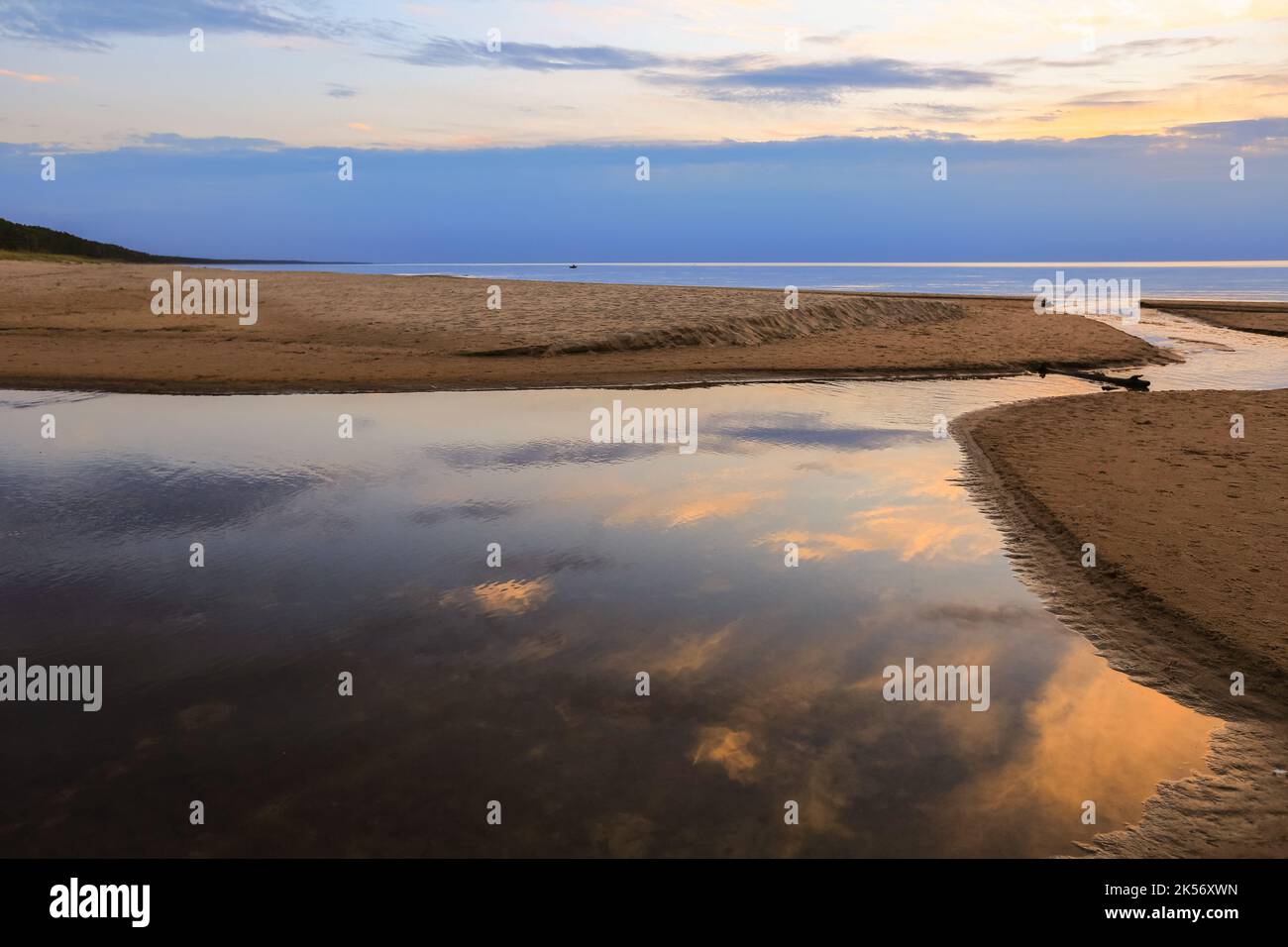 Sandy beach at the Rigas bay in the town Saulkrasti, Latvia Stock Photo ...