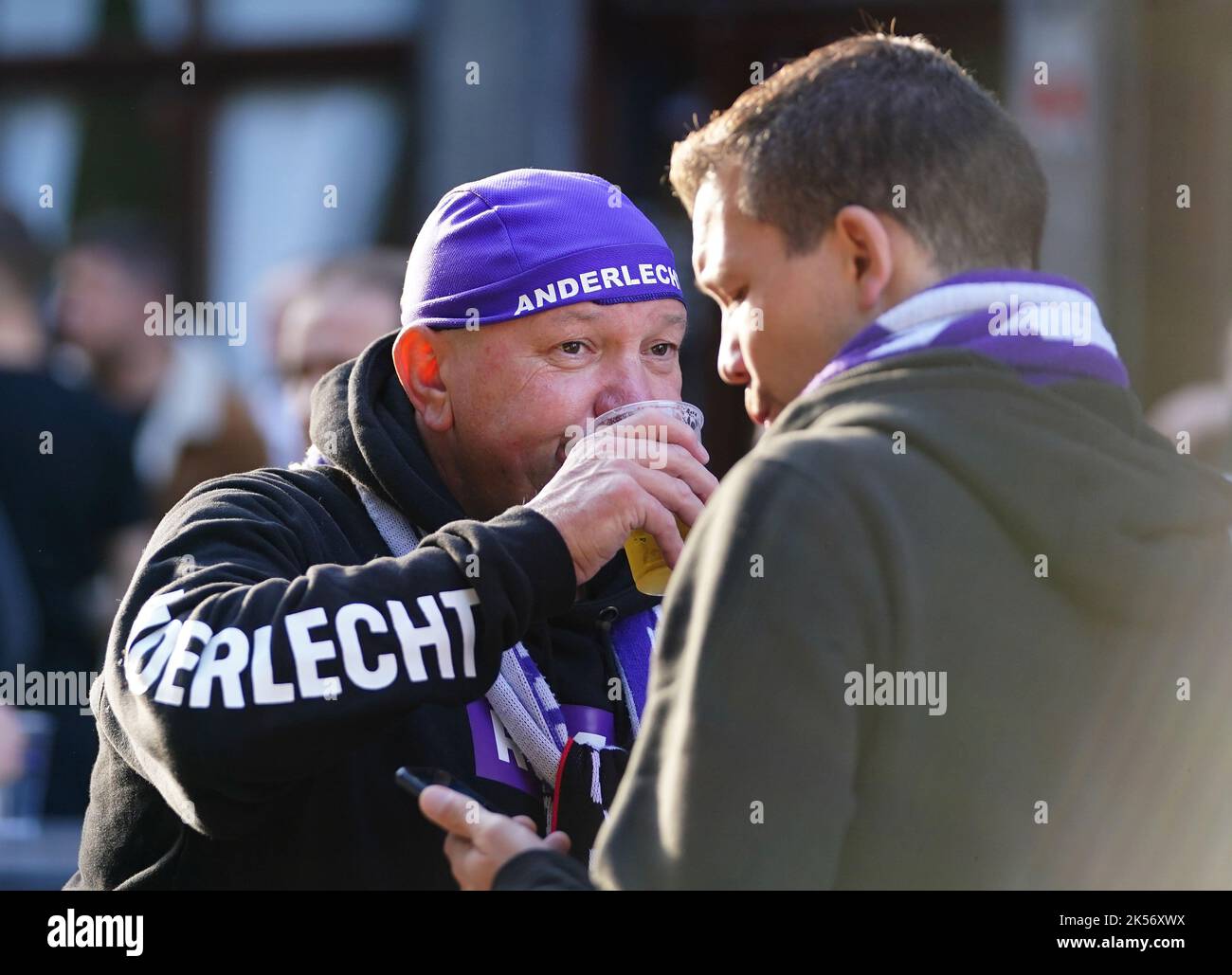 RSC Anderlecht fans outside the stadium ahead of the UEFA Europa ...