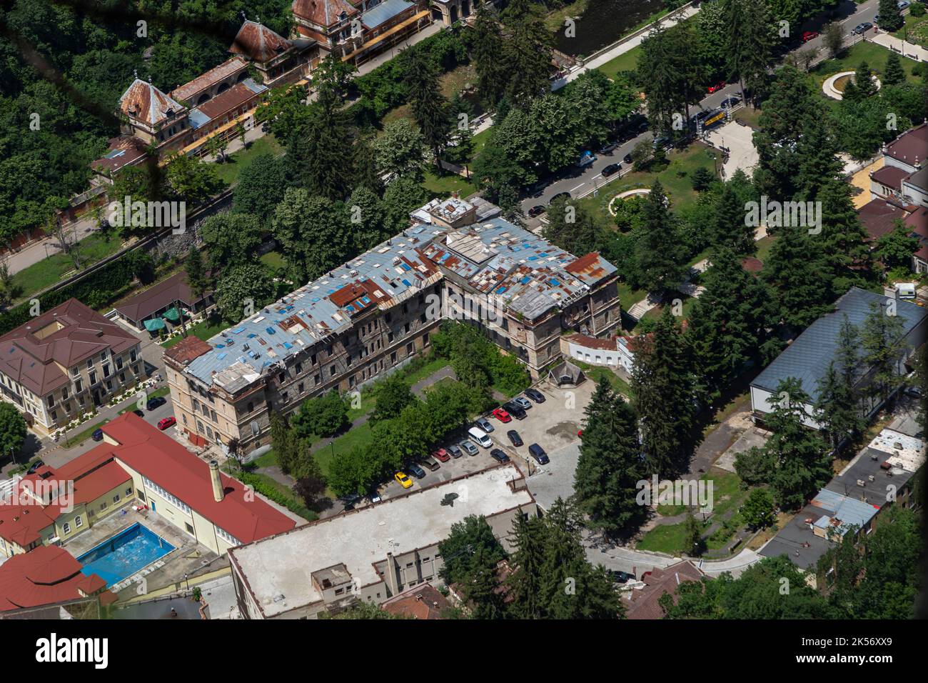 Baile Herculane ( Herculane Bath ), Romania - June 13, 2022: Aerial ...