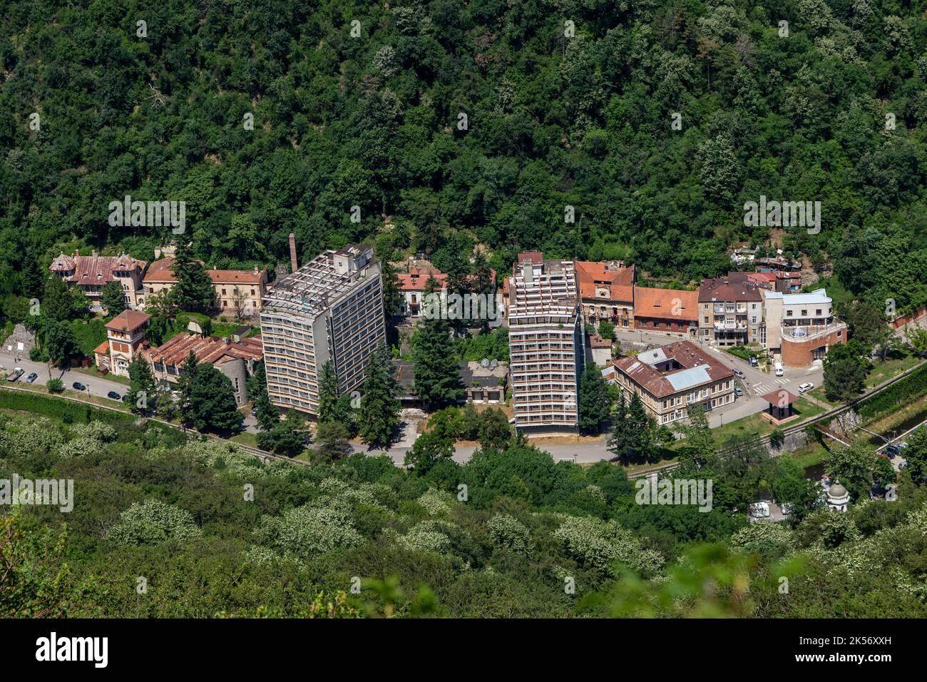 Baile Herculane ( Herculane Bath ), Romania - June 13, 2022: Aerial ...