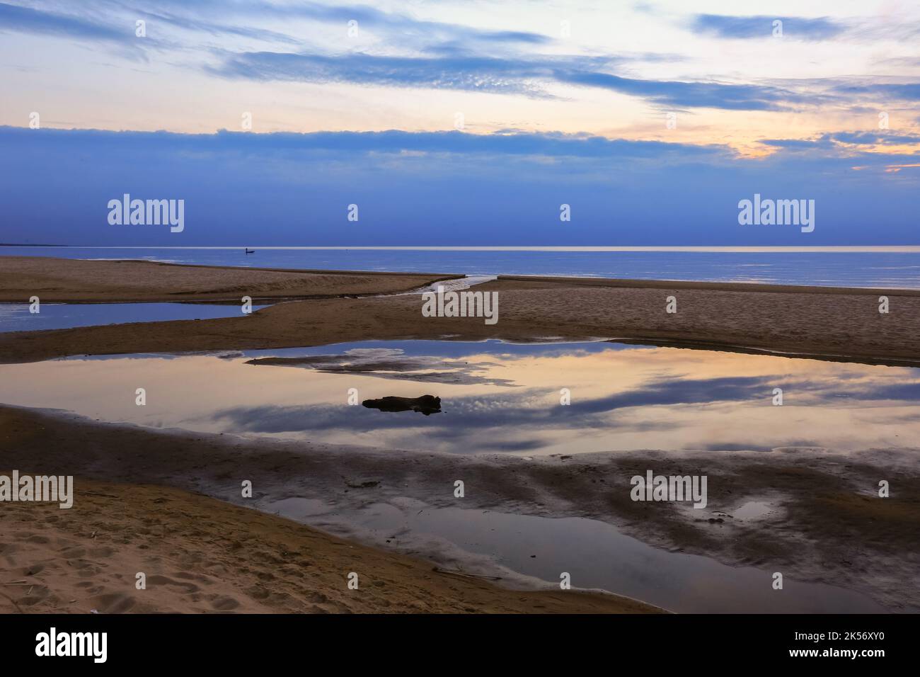 Sandy beach at the Rigas bay in the town Saulkrasti, Latvia Stock Photo ...