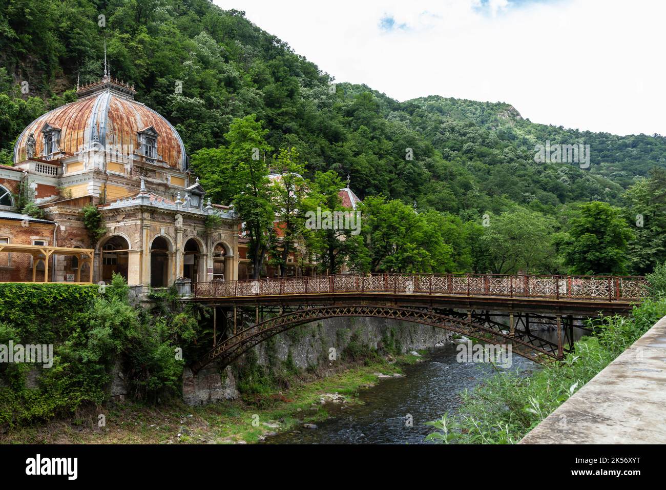 Entrance and access bridge to the Imperial Baths or Neptun Baths a ...