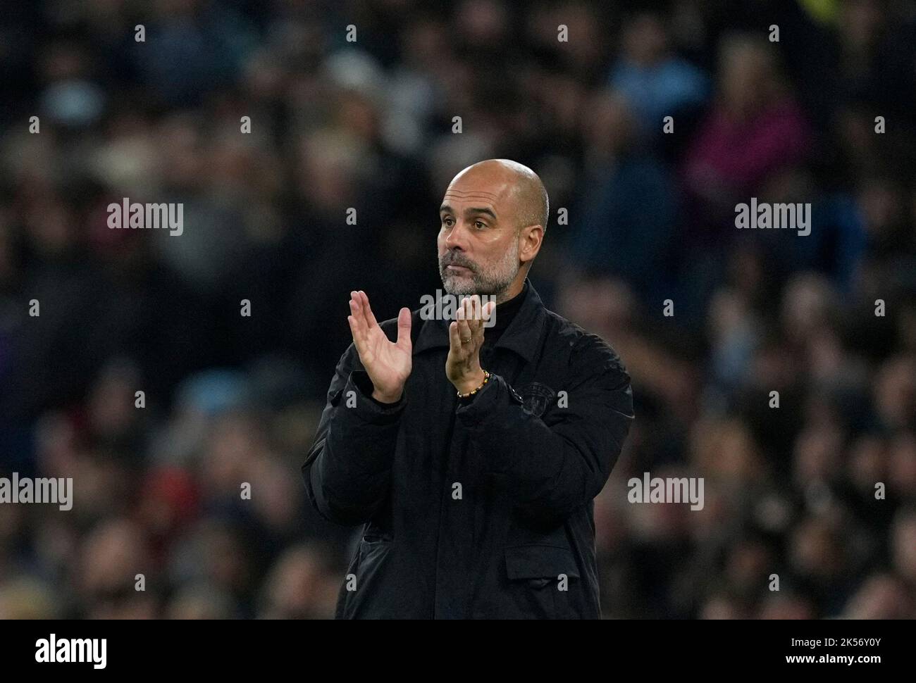 October 5, 2022: Pep Guardiola (Manchester City) looks on during ...
