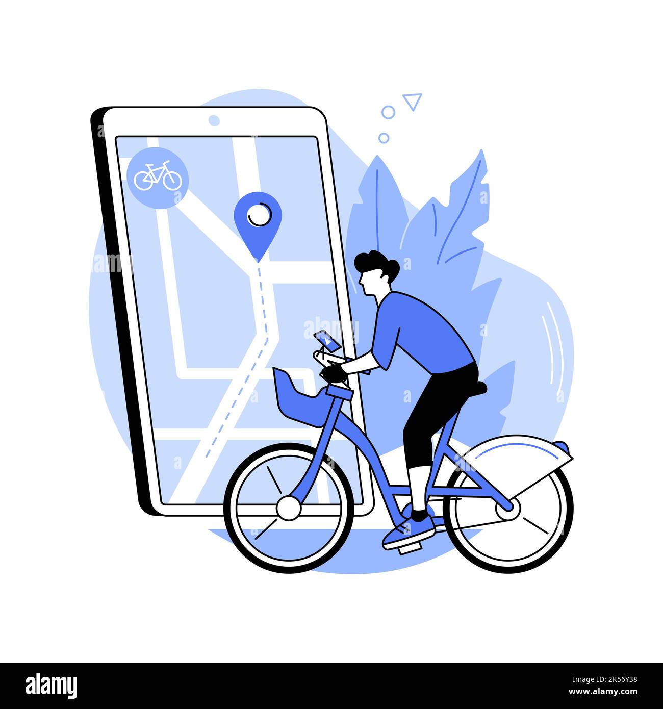 Smart bike navigation isolated cartoon vector illustrations Stock Vector Image & Art - Alamy