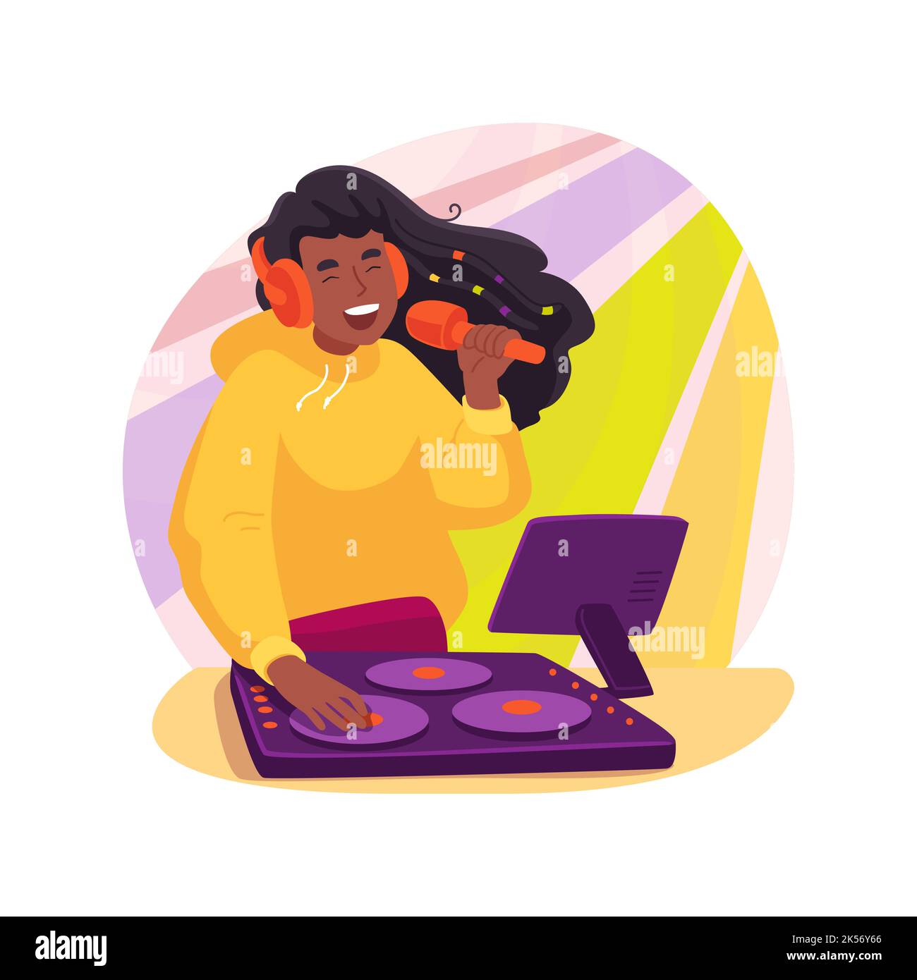 Hip-hop DJ isolated cartoon vector illustration Stock Vector Image ...