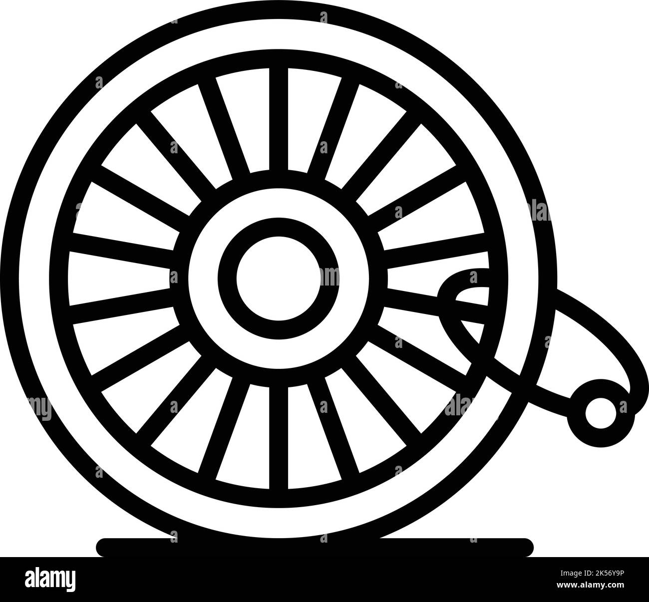 Lock wheel bike icon outline vector. Area lot. Place cycle Stock Vector ...