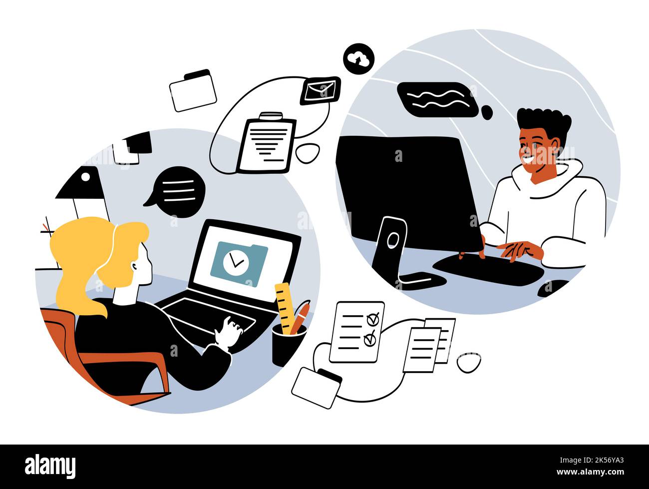 Concept of telecommuting Stock Vector Image & Art - Alamy