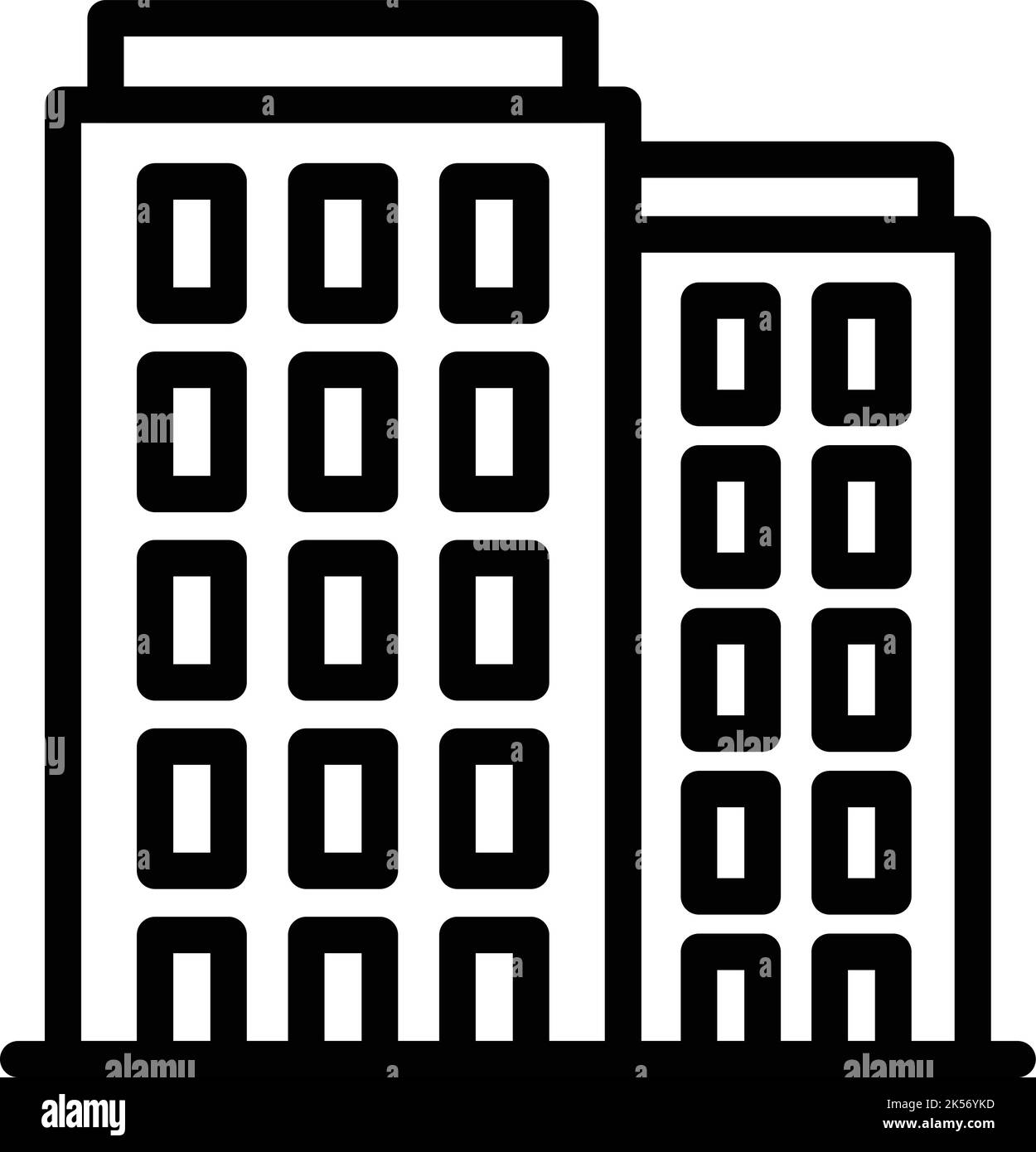Apartment building icon outline vector. City center. Mall store Stock ...