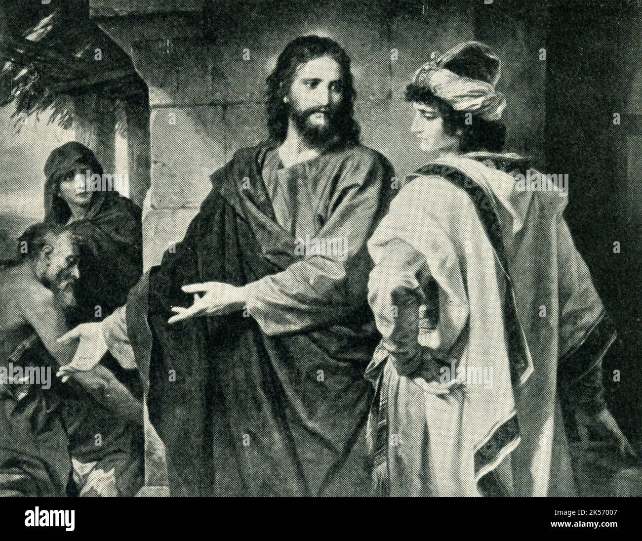 Christ and the Young Ruler by Heinrich Hofmann Stock Photo - Alamy