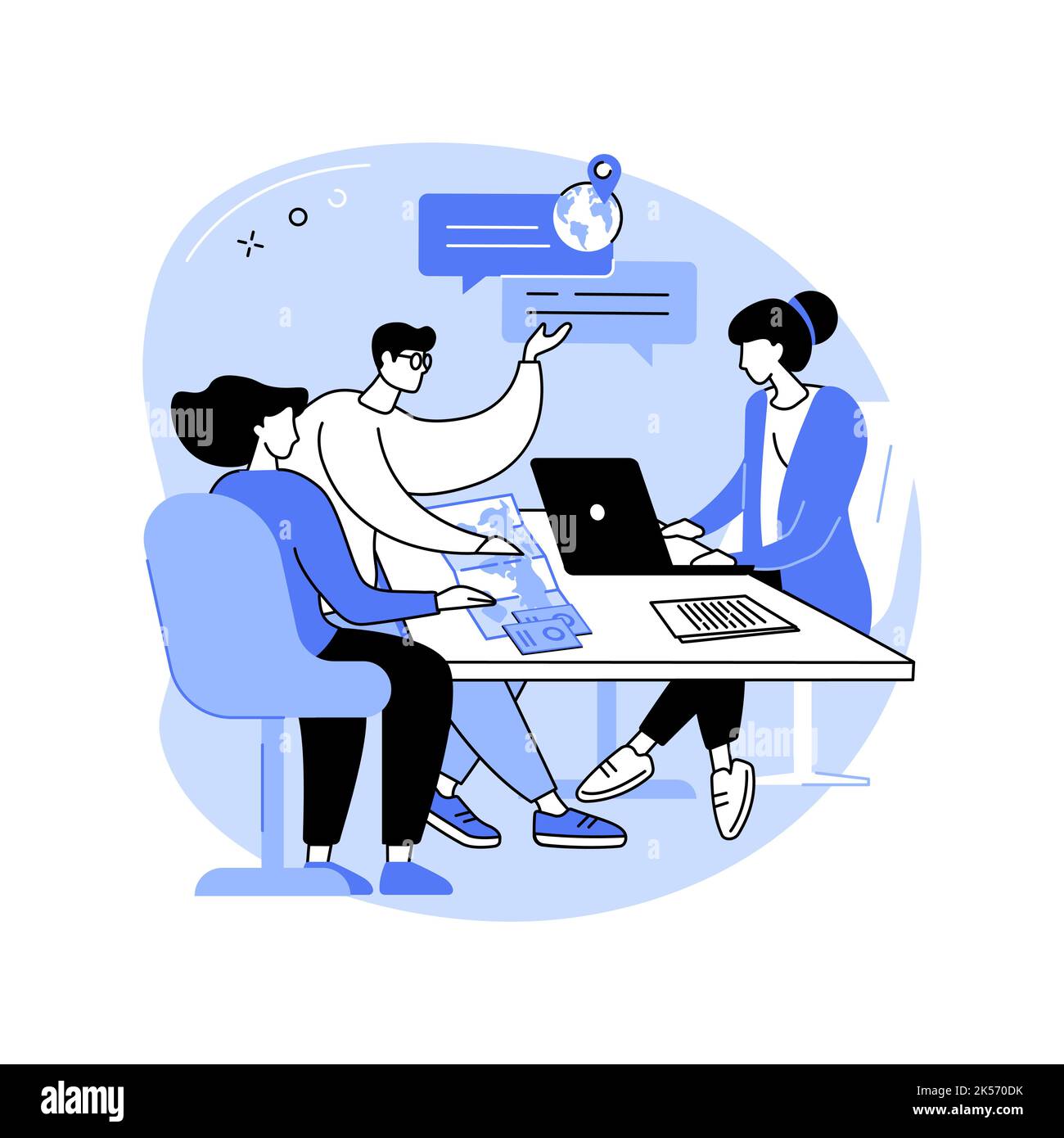 Explaining the route isolated cartoon vector illustrations Stock Vector ...