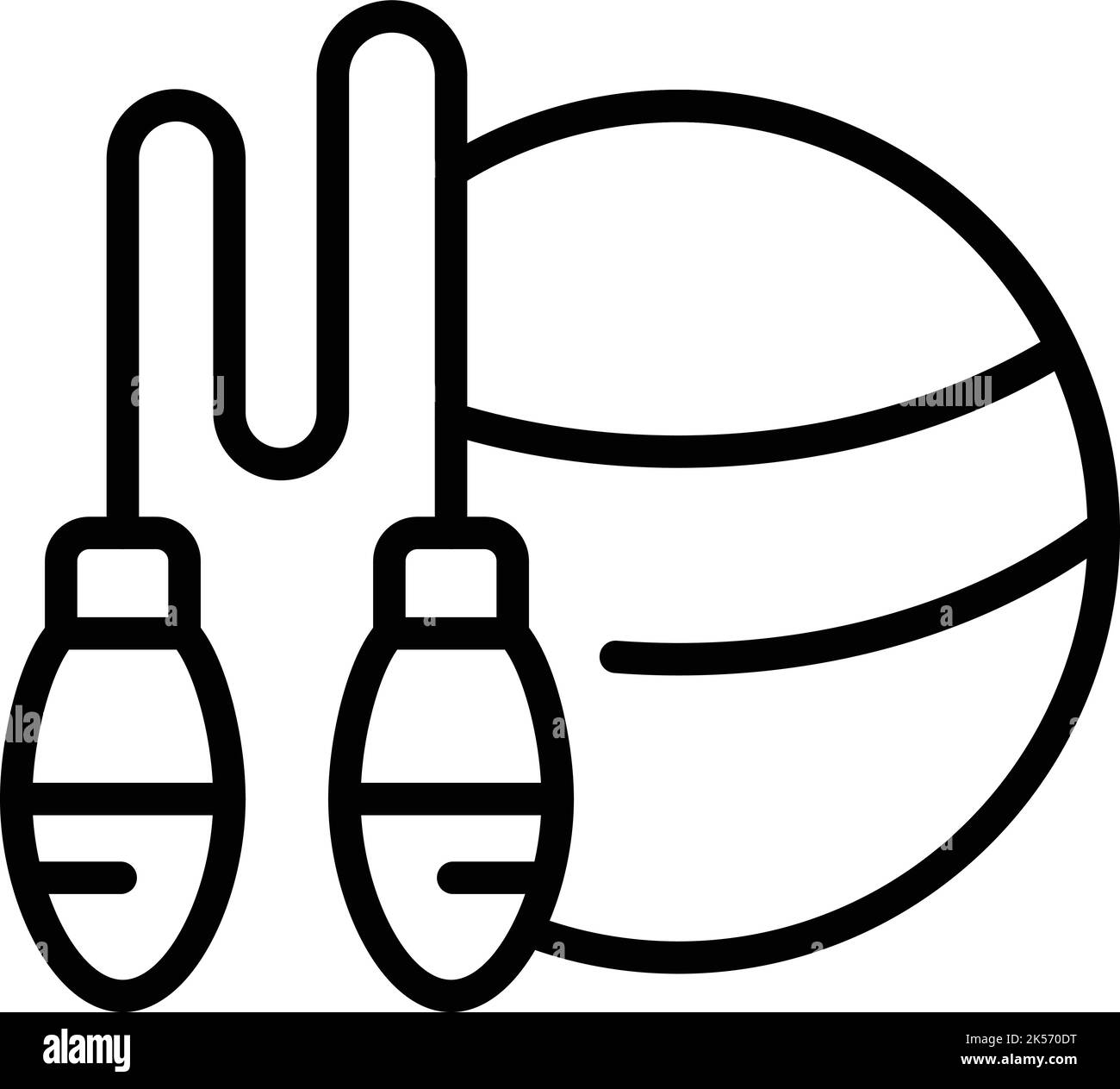 Jump rope equipment icon outline vector. Sport workout. Fitness gym ...