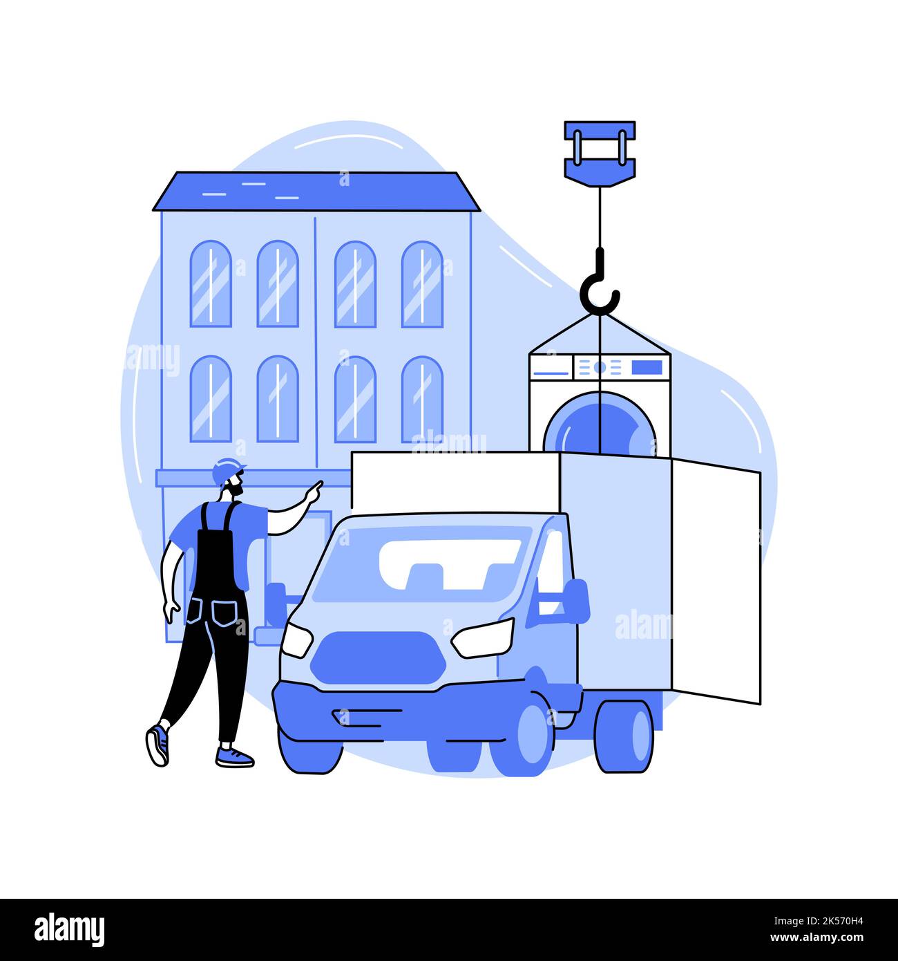 Large Object Moving Isolated Cartoon Vector Illustrations Stock Vector