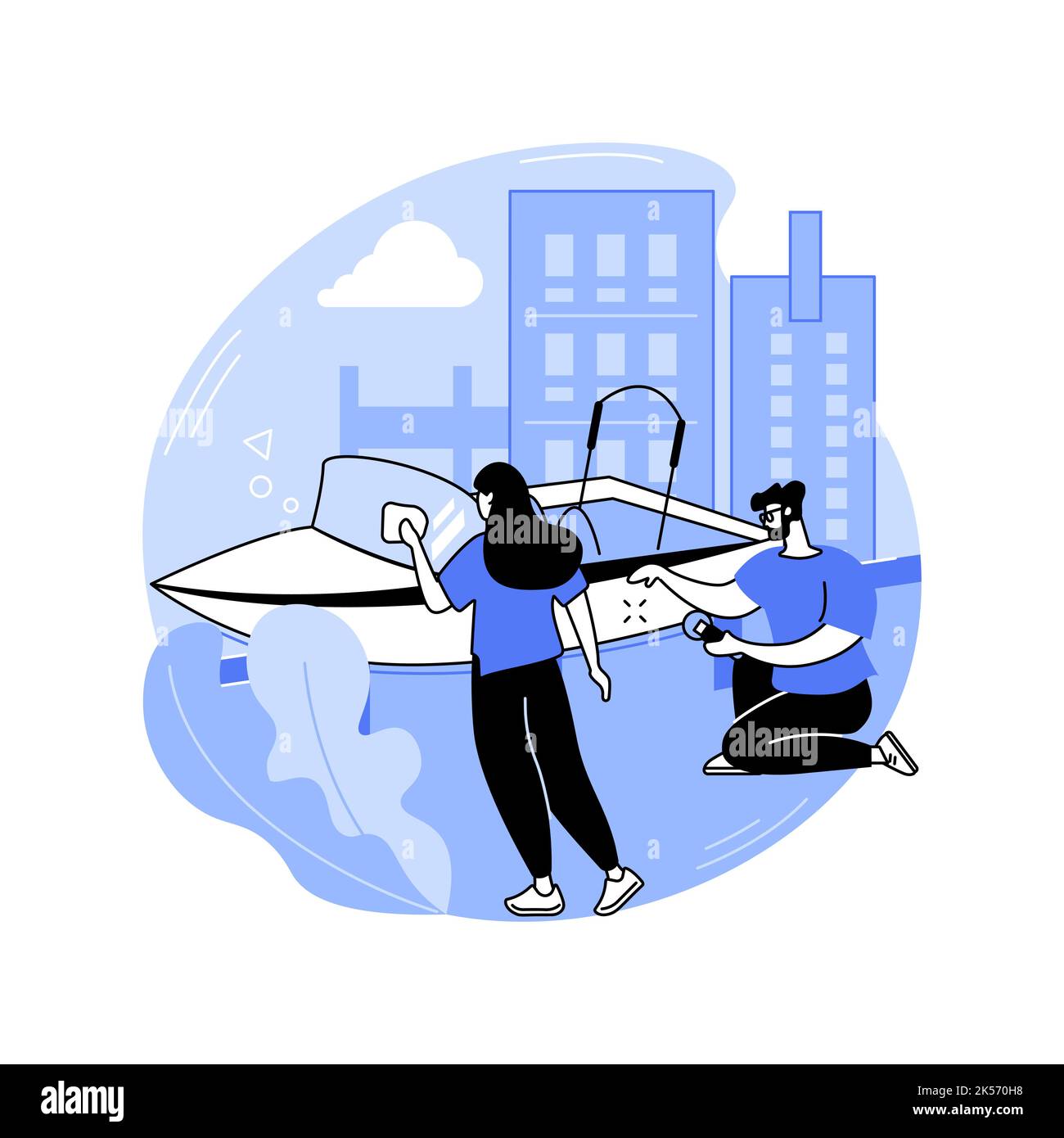 Boat maintenance isolated cartoon vector illustrations Stock Vector Image & Art - Alamy