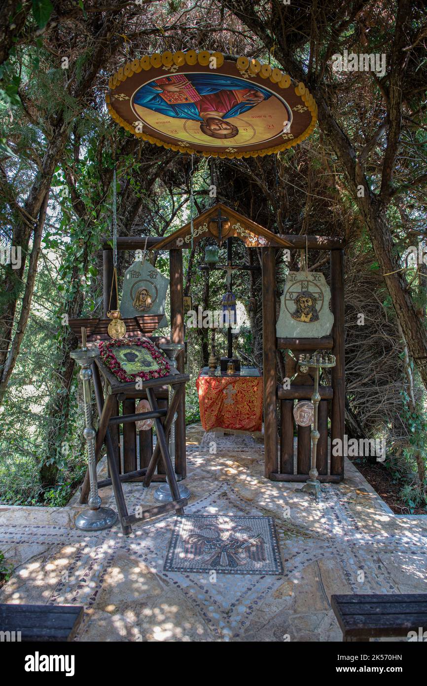 Religious area in the garden Stock Photo - Alamy