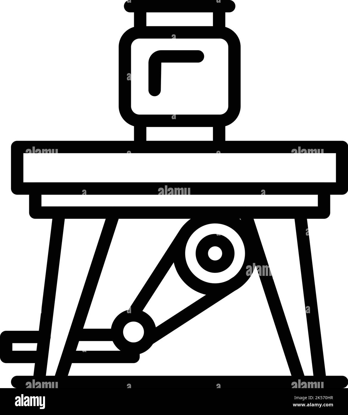Pottery wheel table icon outline vector. Art class. Ceramic making ...