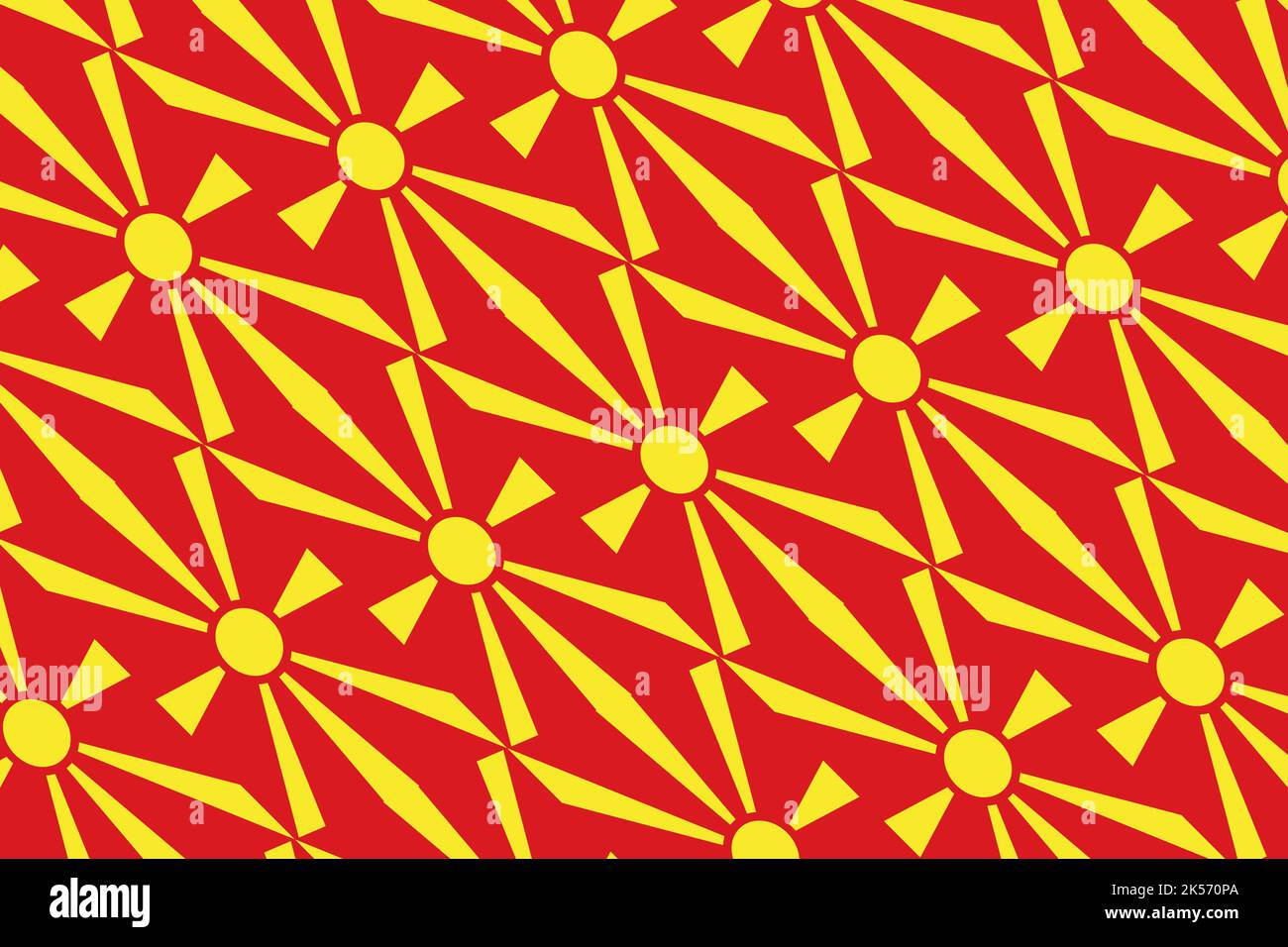Geometric pattern in the colors of the national flag of North Macedonia ...