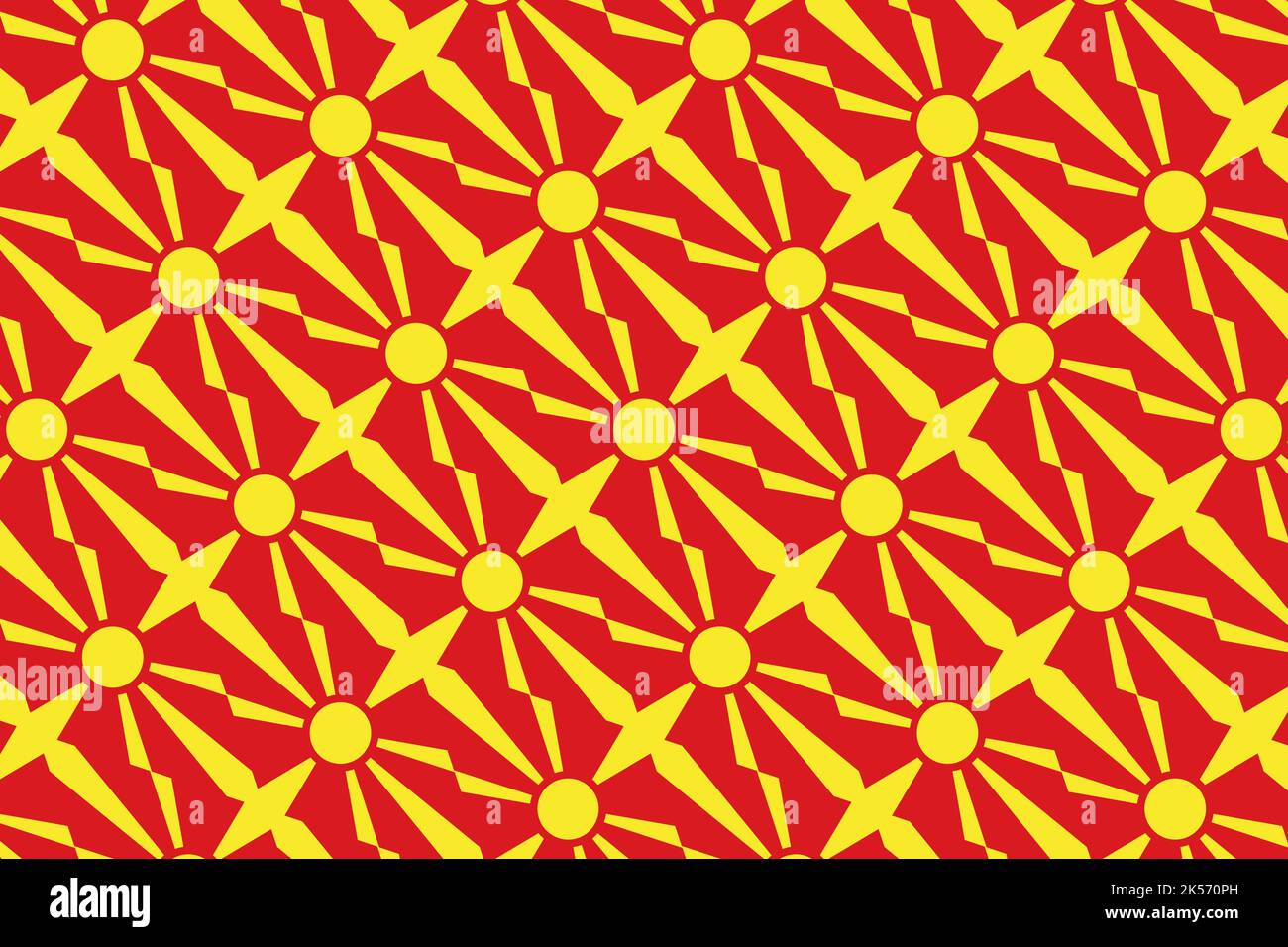 Geometric pattern in the colors of the national flag of North Macedonia ...