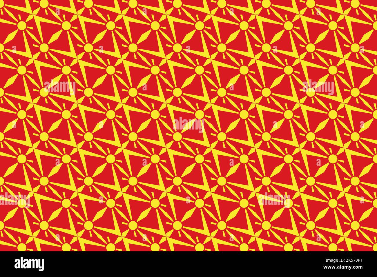 Geometric pattern in the colors of the national flag of North Macedonia ...