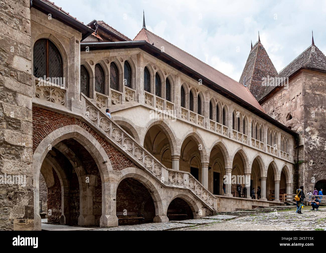 Images from the inner courtyard of the Hunedoara Castle, also known a ...