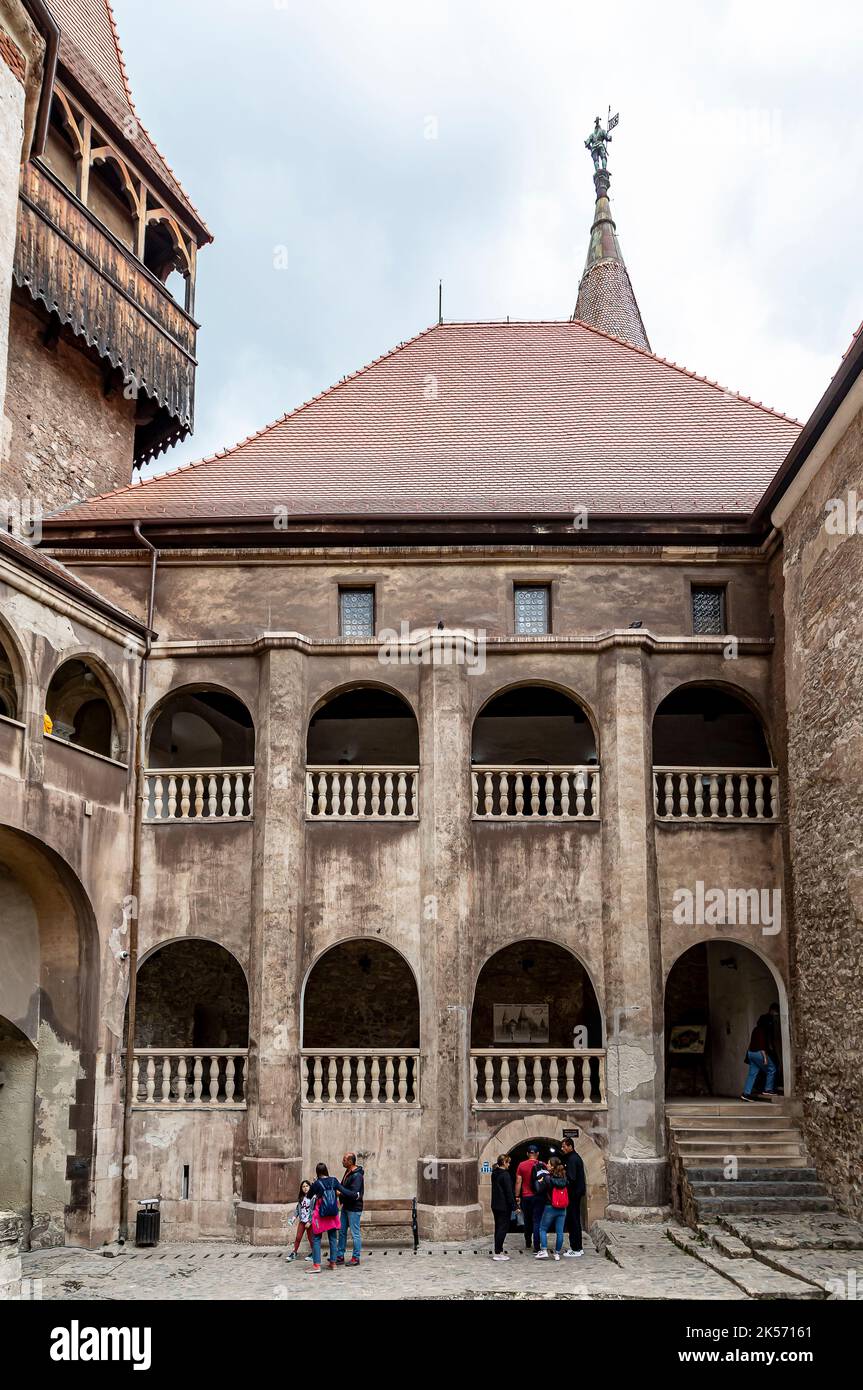 Images from the inner courtyard of the Hunedoara Castle, also known a ...