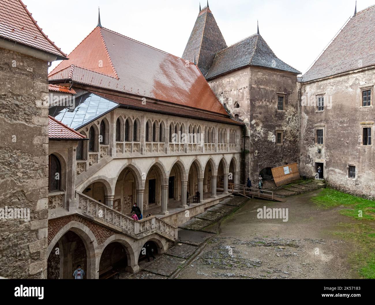Images from the inner courtyard of the Hunedoara Castle, also known a ...