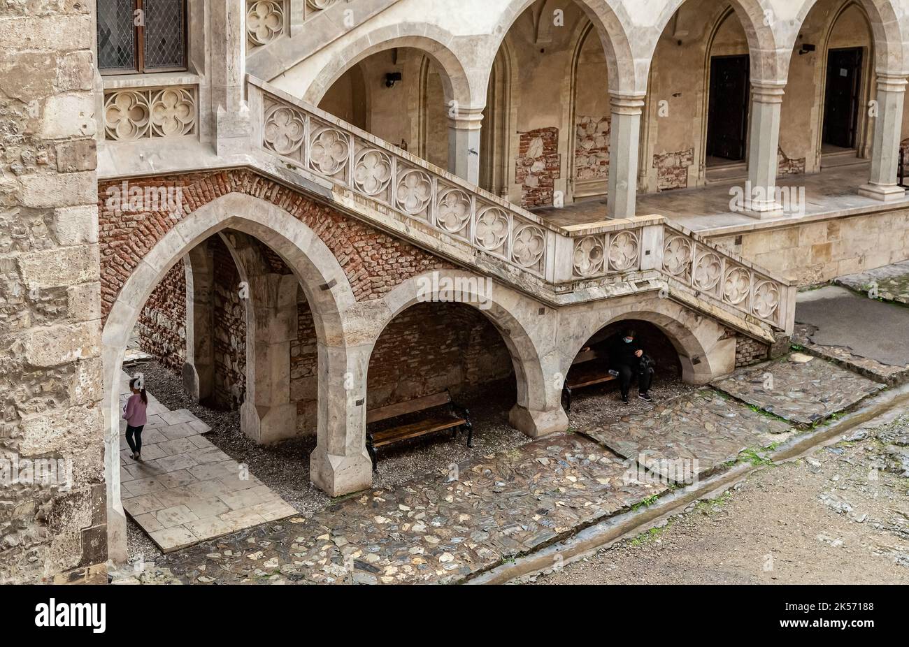 Images from the inner courtyard of the Hunedoara Castle, also known a ...