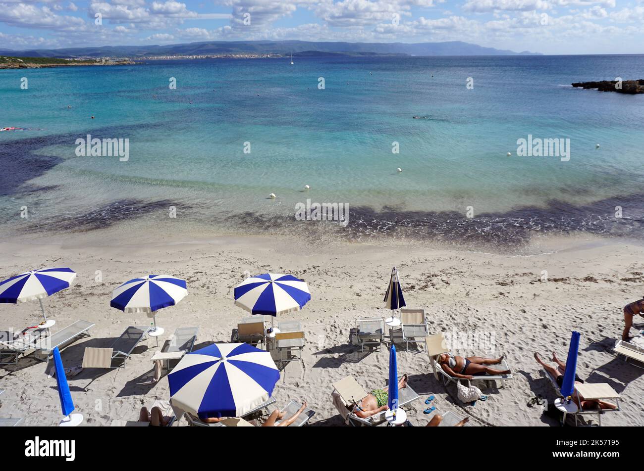 Alghero, Sardinia, Italy, Le Bombarde beach Stock Photo - Alamy