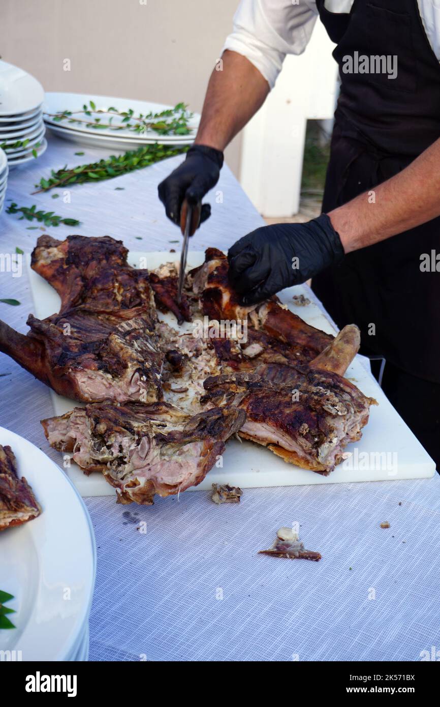 The "porcetto", traditional sardinian food Stock Photo - Alamy