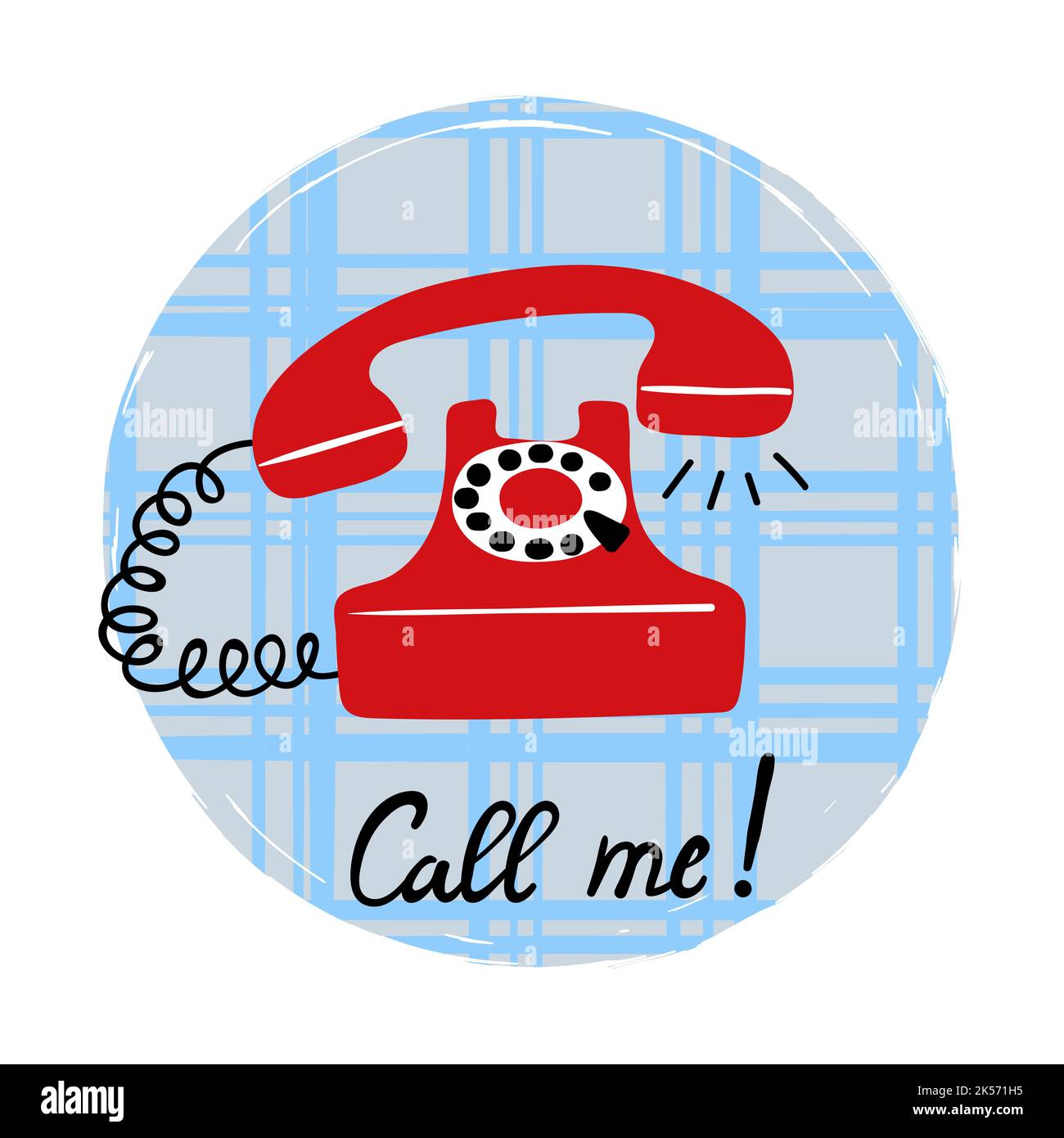 Call me vector illustration with red retro phone Stock Vector Image & Art - Alamy