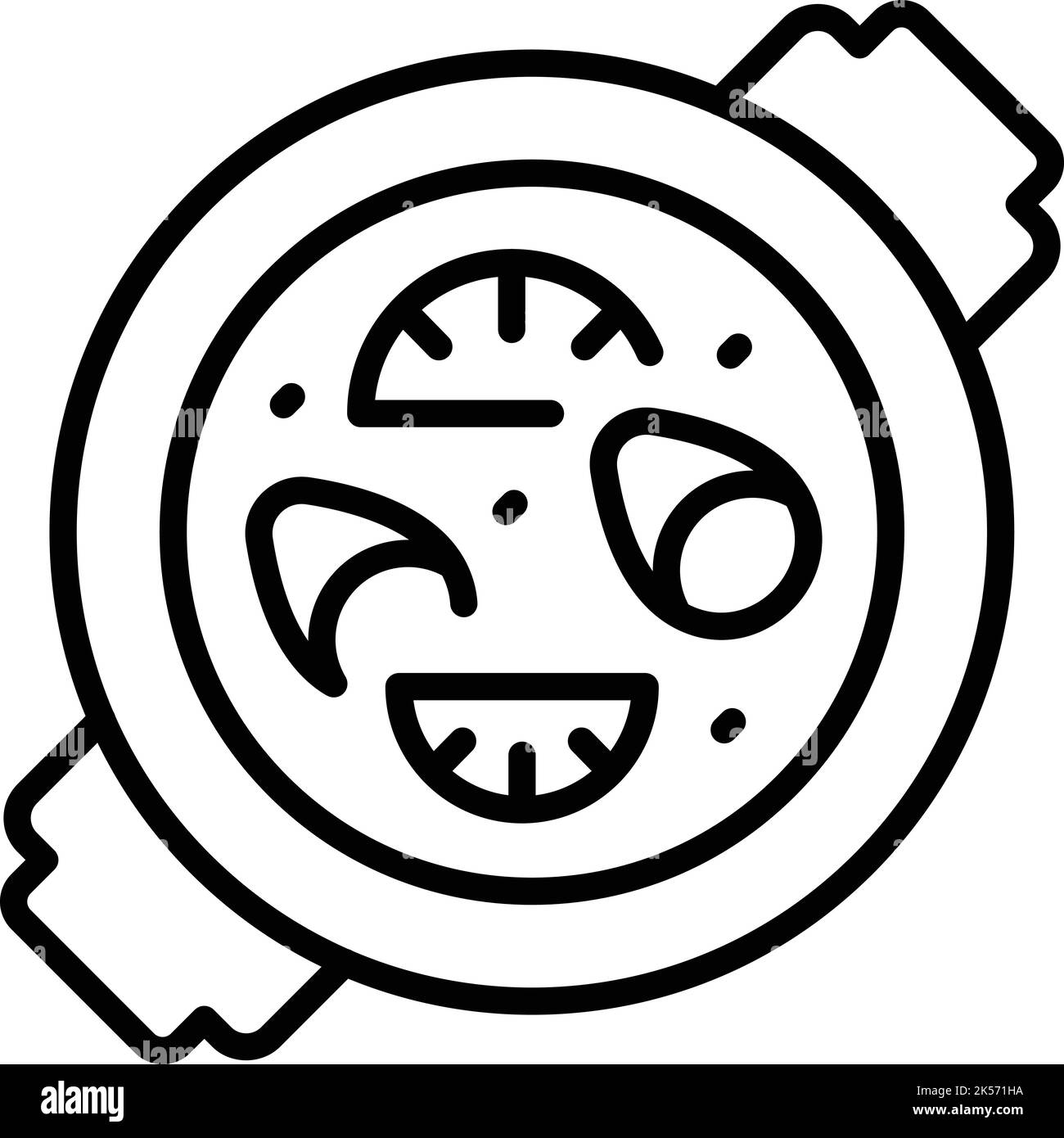 Top view paella icon outline vector. Culinary fish. Spanish food Stock ...