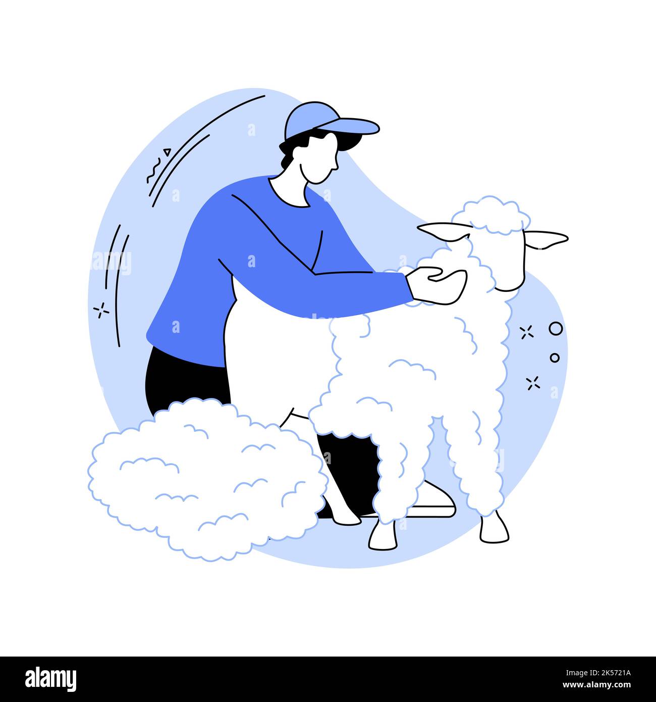 Sheep wool production isolated cartoon vector illustrations Stock ...