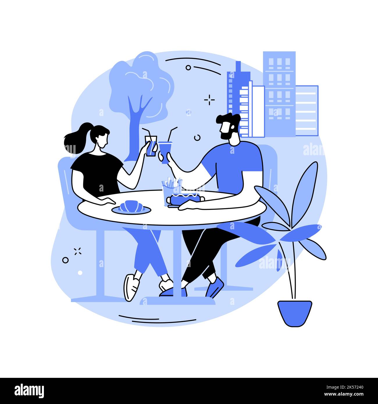 Quick lunch isolated cartoon vector illustrations Stock Vector Image ...