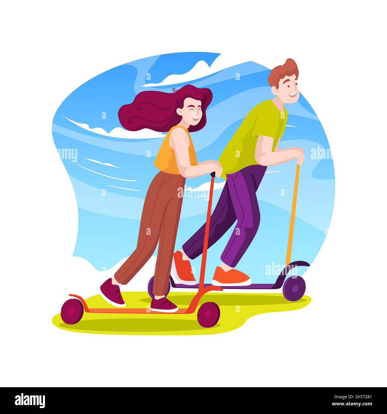 Electric scooter isolated cartoon vector illustration Stock Vector ...