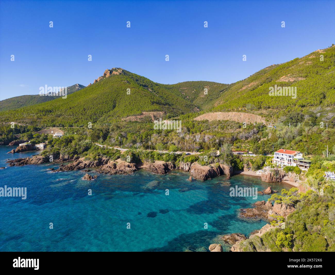 France, Var, Corniche de l'Esterel or corniche d'Or, Saint Raphael, Le ...