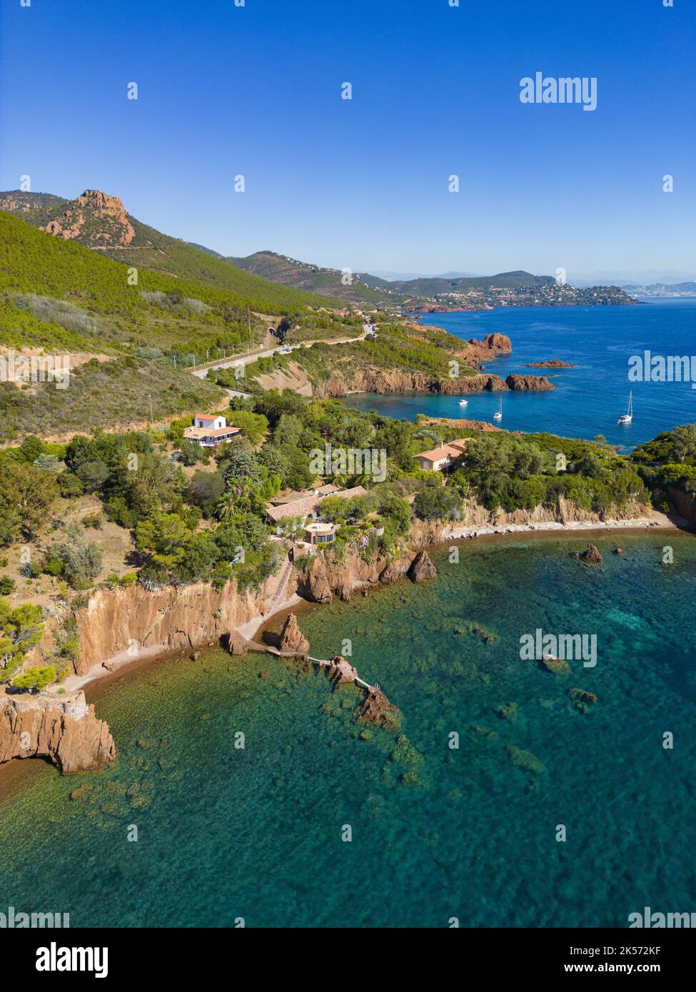 France, Var, Corniche de l'Esterel or corniche d'Or, Saint Raphael, Le ...