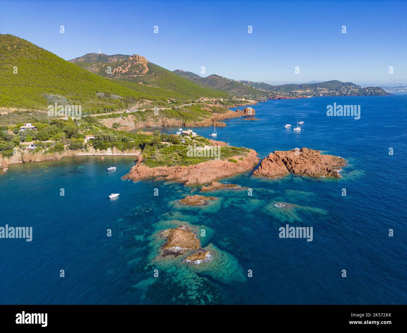 France, Var, Corniche de l'Esterel or corniche d'Or, Saint Raphael, Le ...