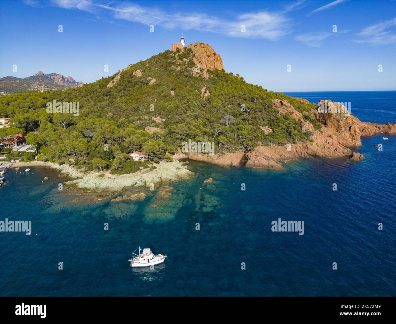 France, Var, Corniche de l'Esterel or corniche d'Or, Saint Raphael, Cap ...