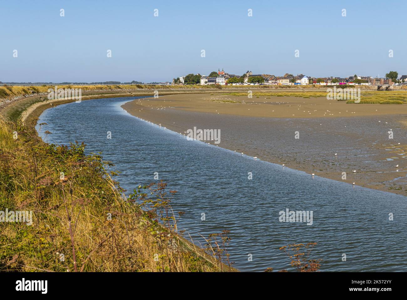 France, Somme, Baie de Somme, Le Crotoy, The flushing basin is now ...