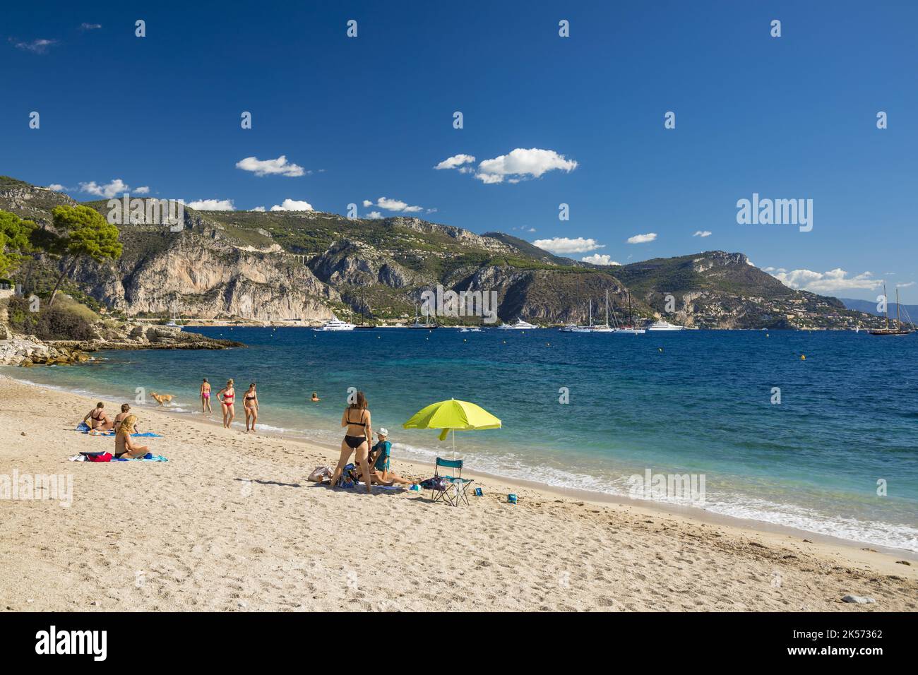 France, Alpes-Maritimes, Saint Jean Cap Ferrat, Cros Dei Pin beach ...
