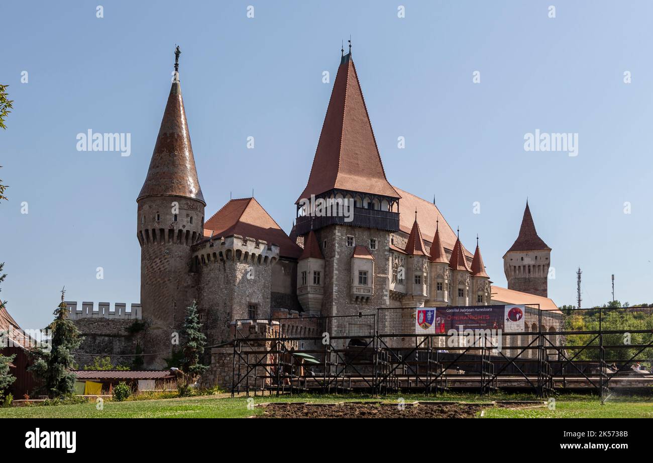 View of Hunedoara Castle, also known a Corvin Castle or Hunyadi Castle ...