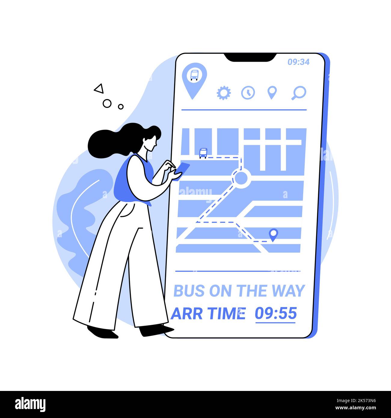 Smart bus app isolated cartoon vector illustrations Stock Vector Image ...