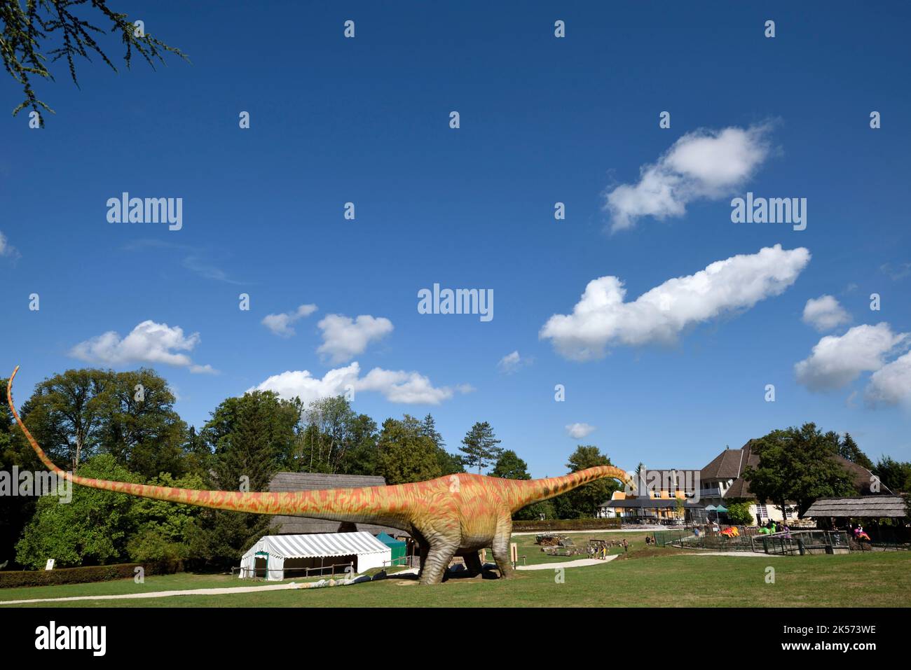 France, Doubs, Charbonnieres les Sapins, Dino Zoo, prehistoric park ...