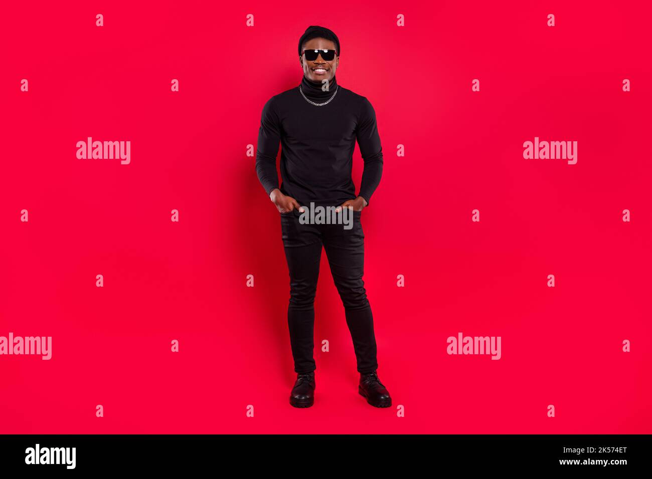 Full length body size view of attractive cheerful funky guy wearing ...