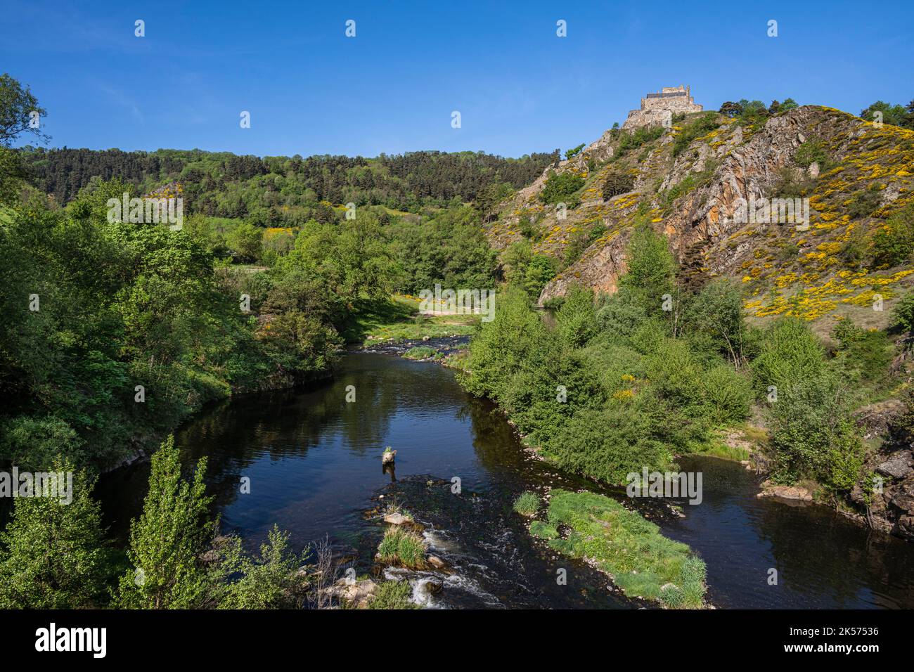 France, Haute Loire, Goudet, Beaufort castle built around 1200 ...