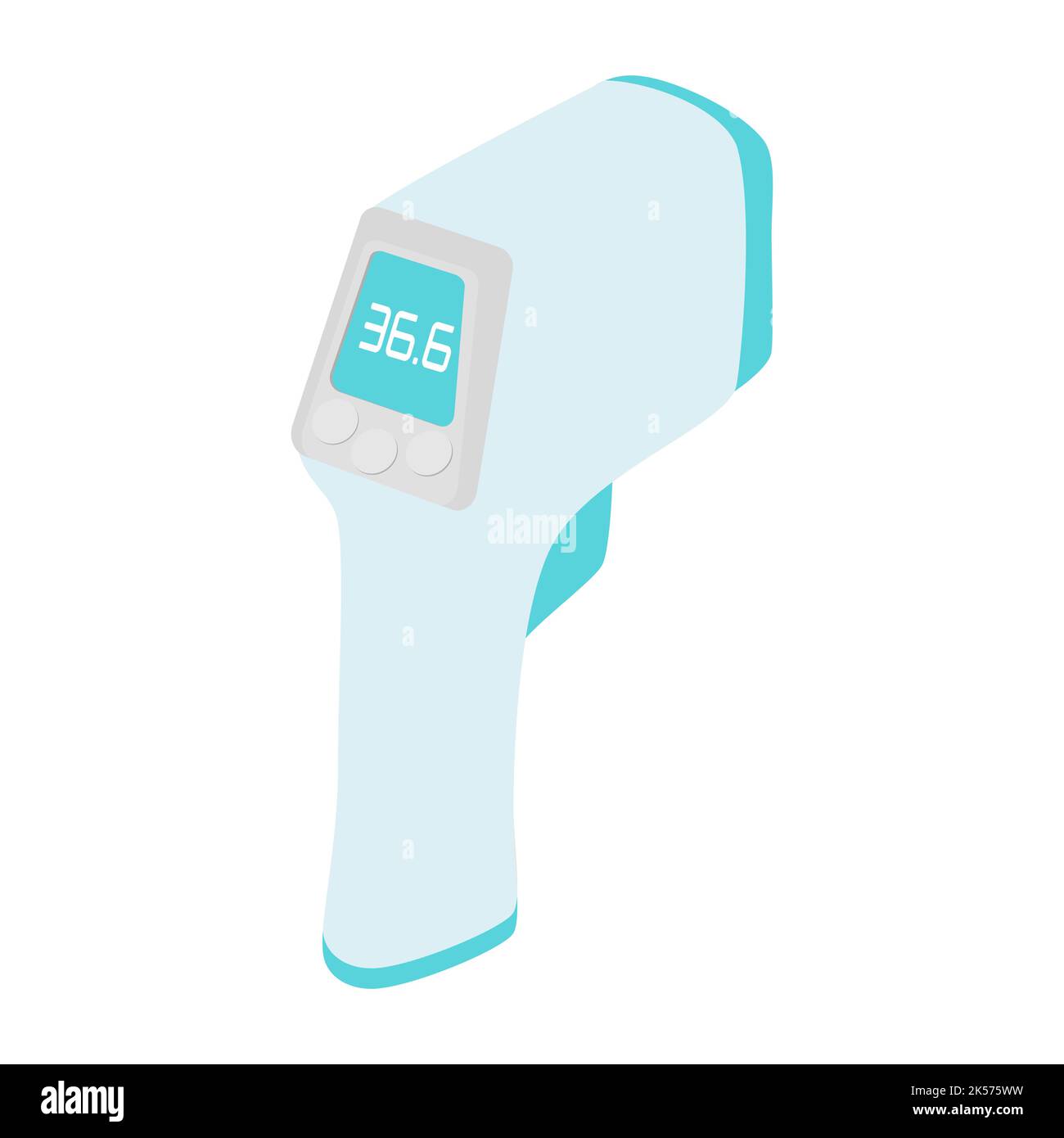 Infrared body thermometer isolated om white background. Medical equipment vector illustration ...