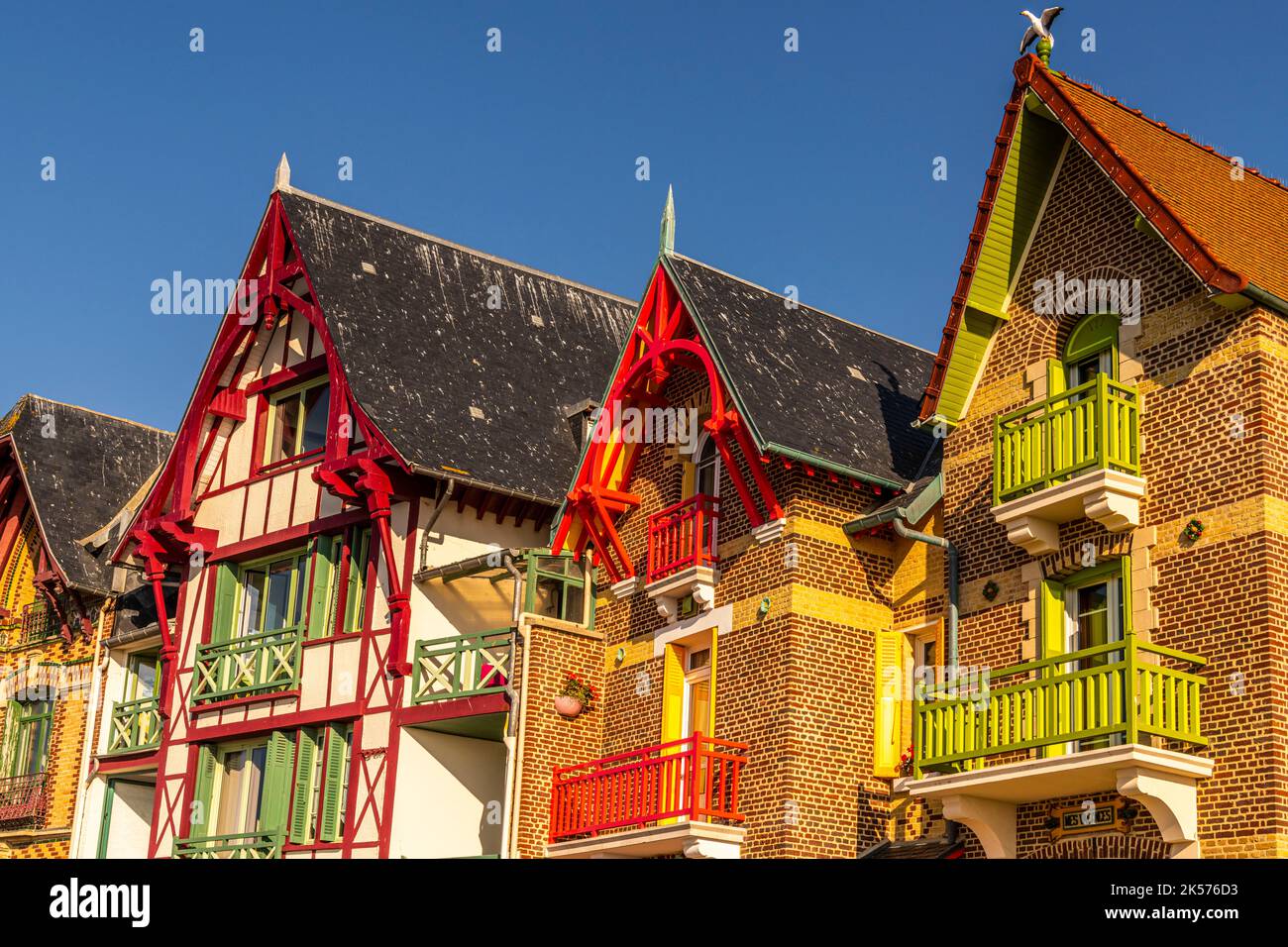 France, Somme, Baie de Somme, Mers les Bains, Seaside resort, Belle Epoque villas Stock Photo ...
