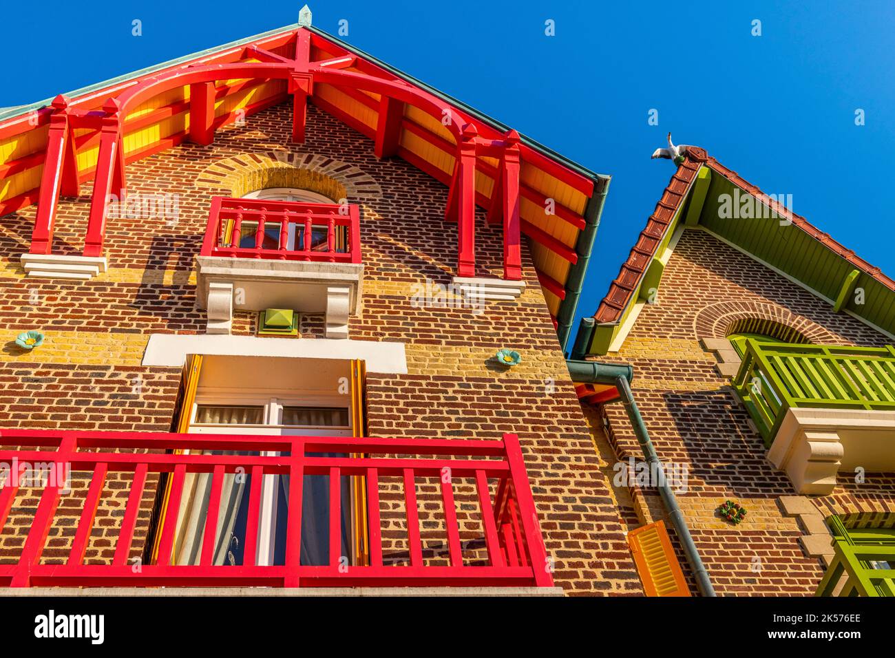 France, Somme, Baie de Somme, Mers les Bains, Seaside resort, Belle Epoque villas Stock Photo ...