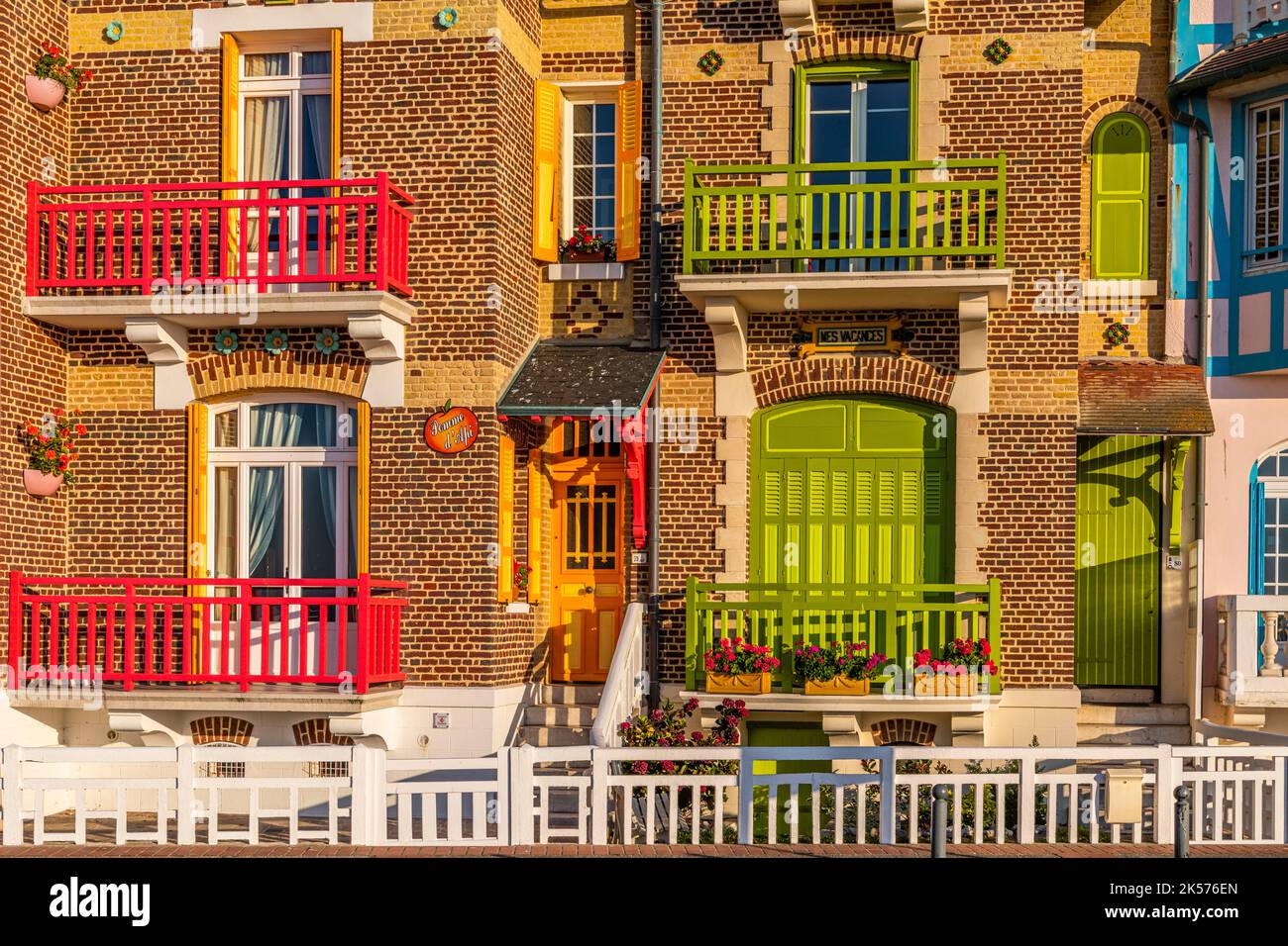 France, Somme, Baie de Somme, Mers les Bains, Seaside resort, Belle Epoque villas Stock Photo ...