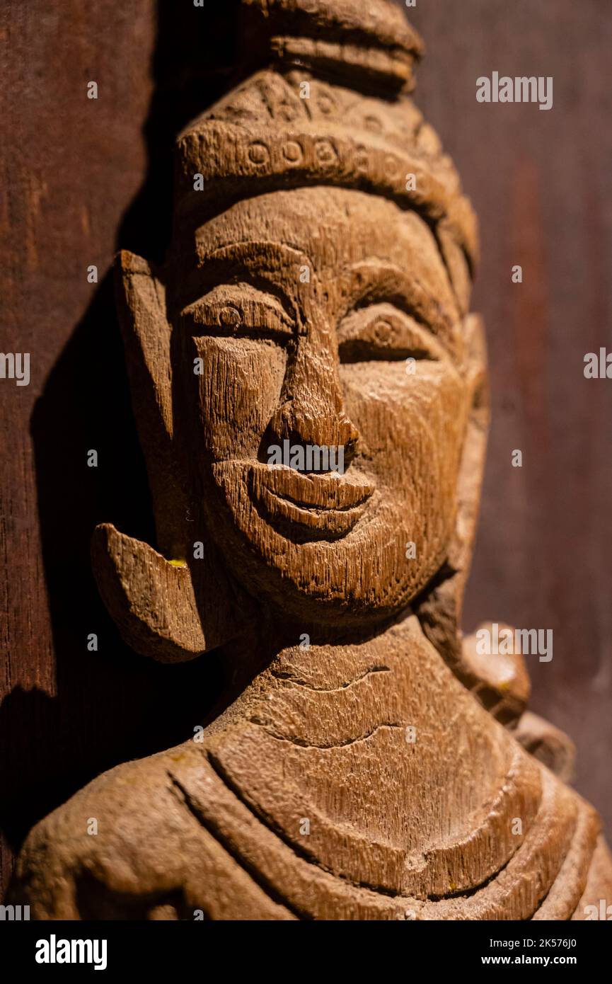 Thailand, Bangkok, Pathum Wan district, Jim Thomson's house, carved ...