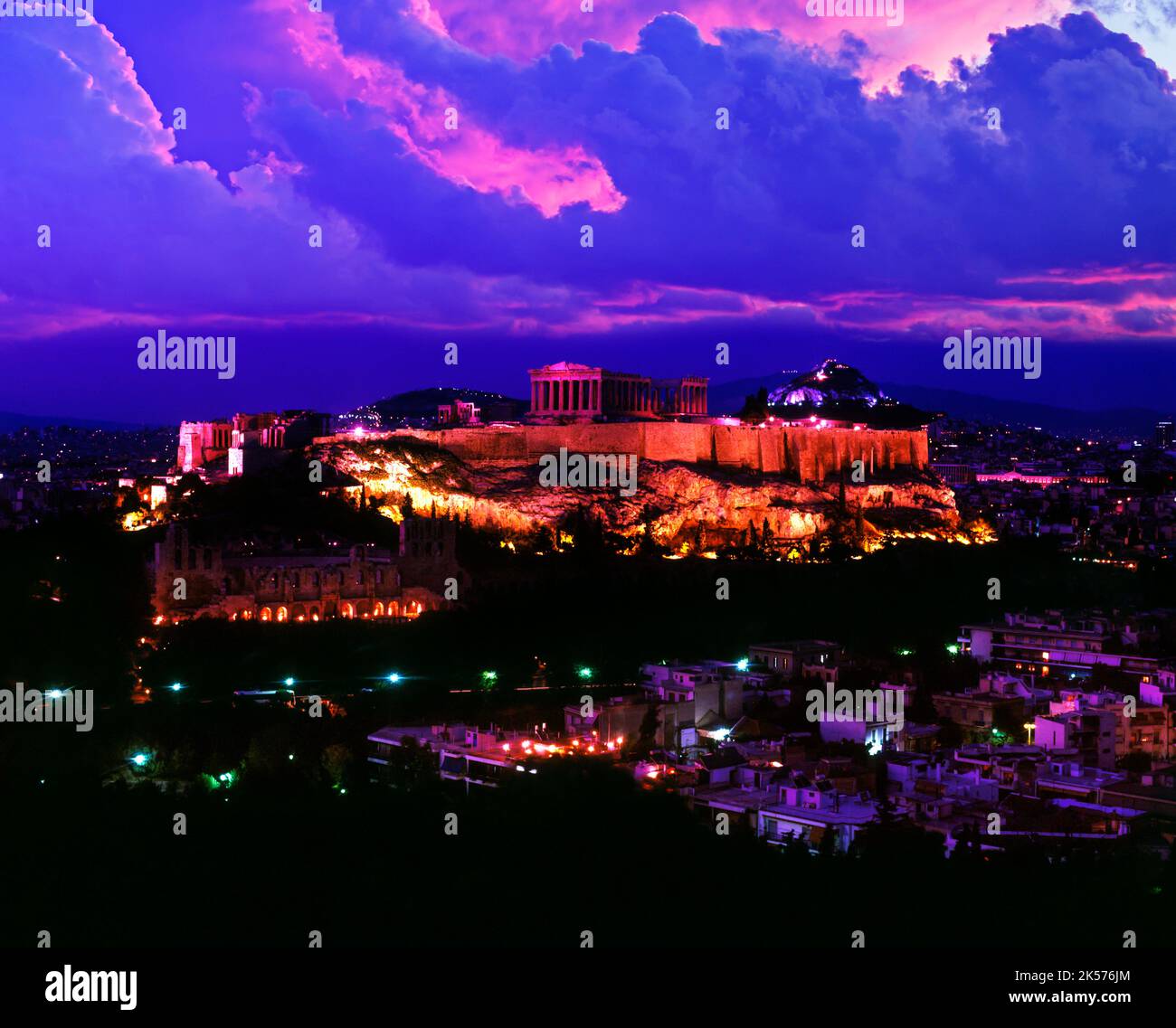 ACROPOLIS PARTHENON ODEON ATHENS SKYLINE GREECE Stock Photo - Alamy